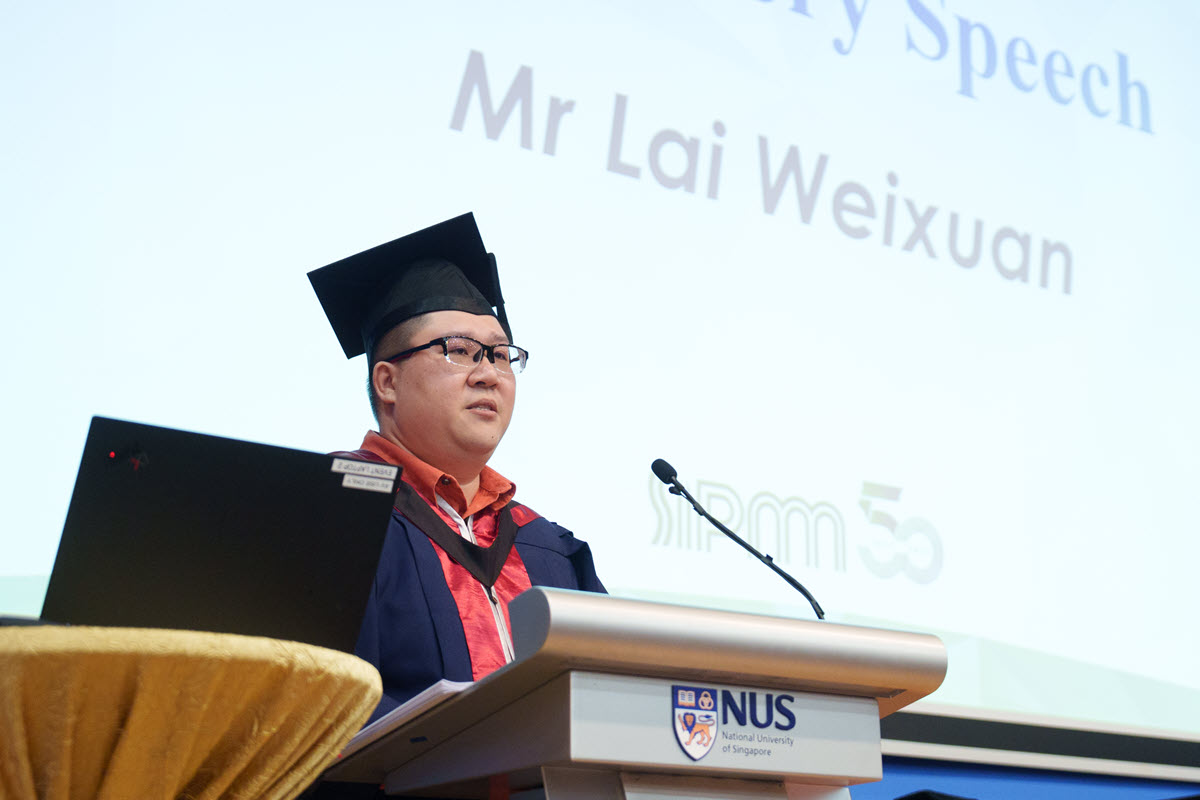 Valedictory Speech by Mr. Lai Weixuan - SIPMM | Singapore Institute of ...