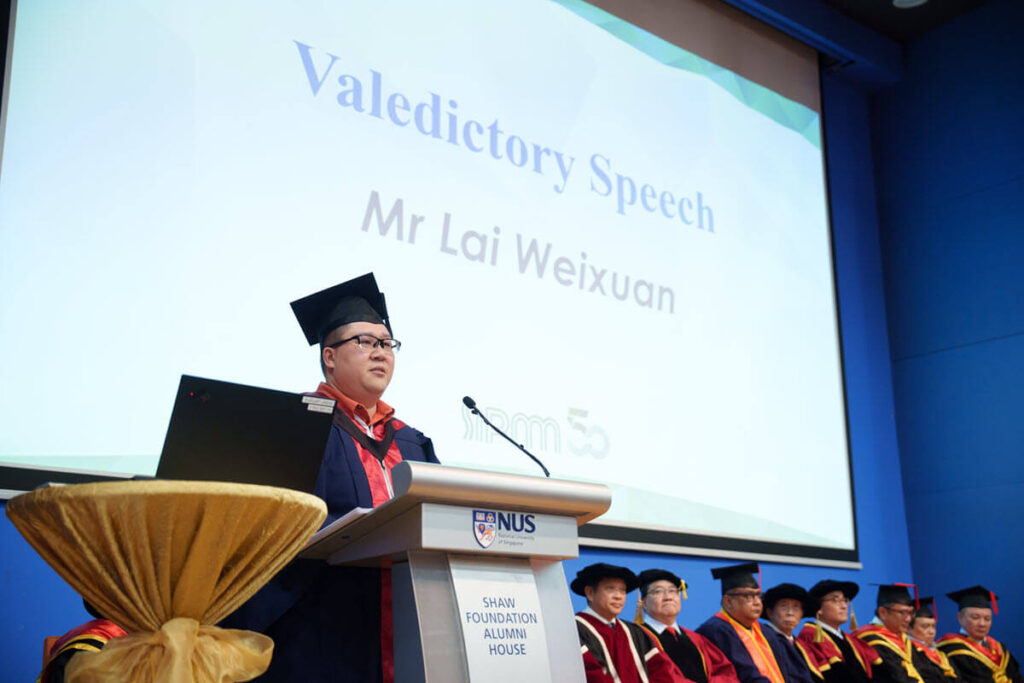 Valedictory Speech by Mr. Lai Weixuan - SIPMM | Singapore Institute of ...